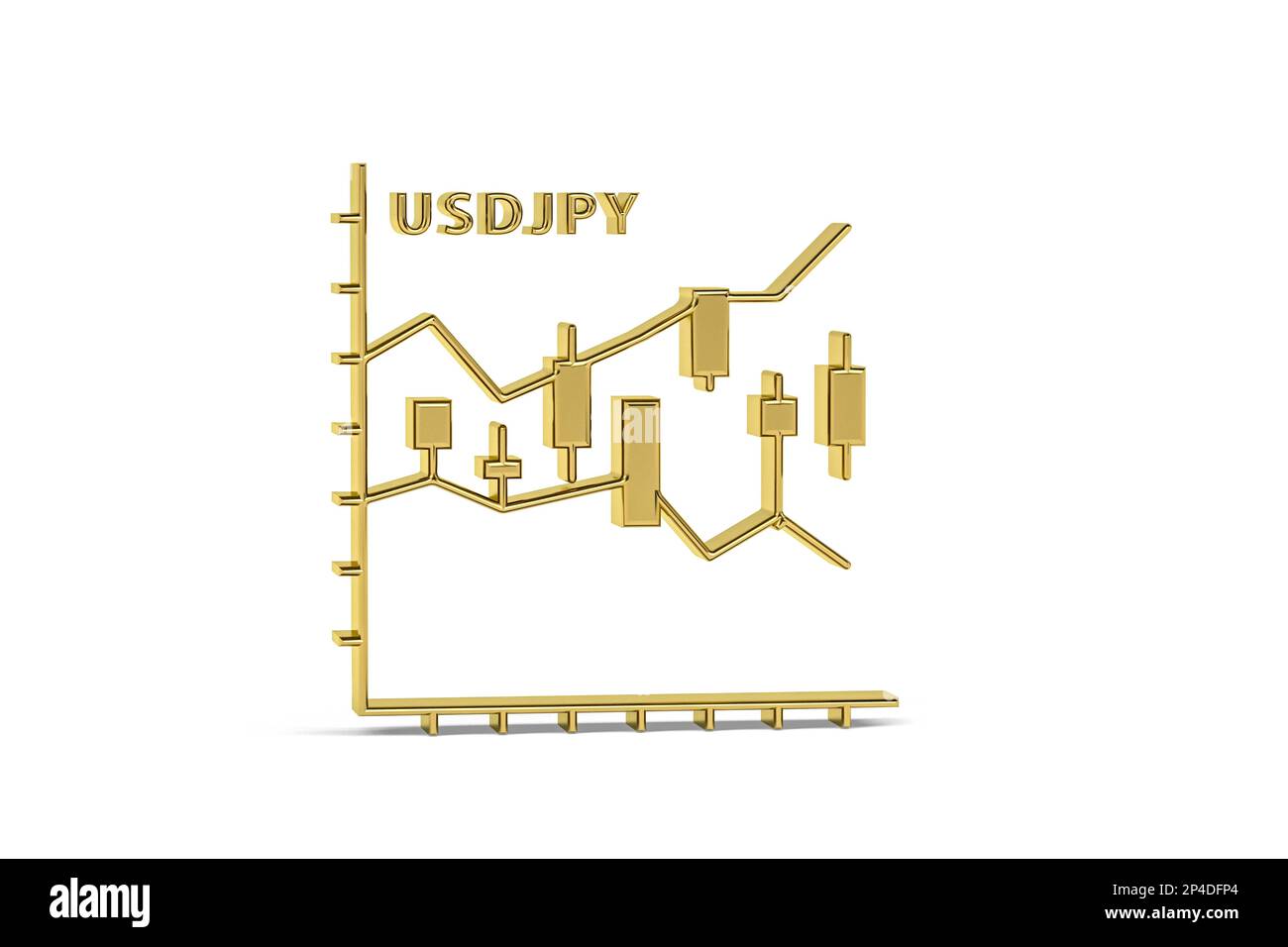 Golden 3d candlestick chart icon isolated on white background - 3d ...