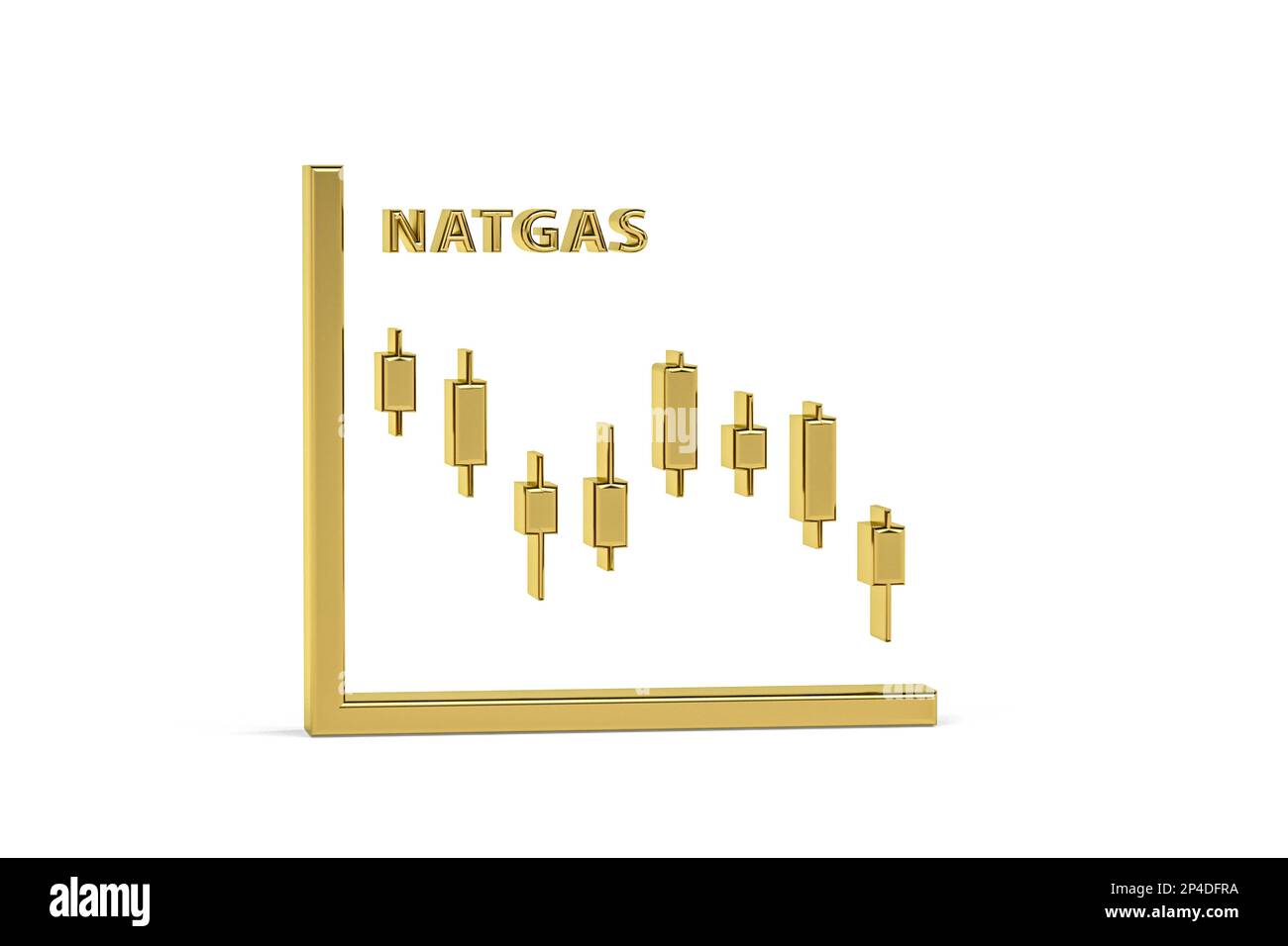 Golden 3d candlestick chart icon isolated on white background - 3d ...