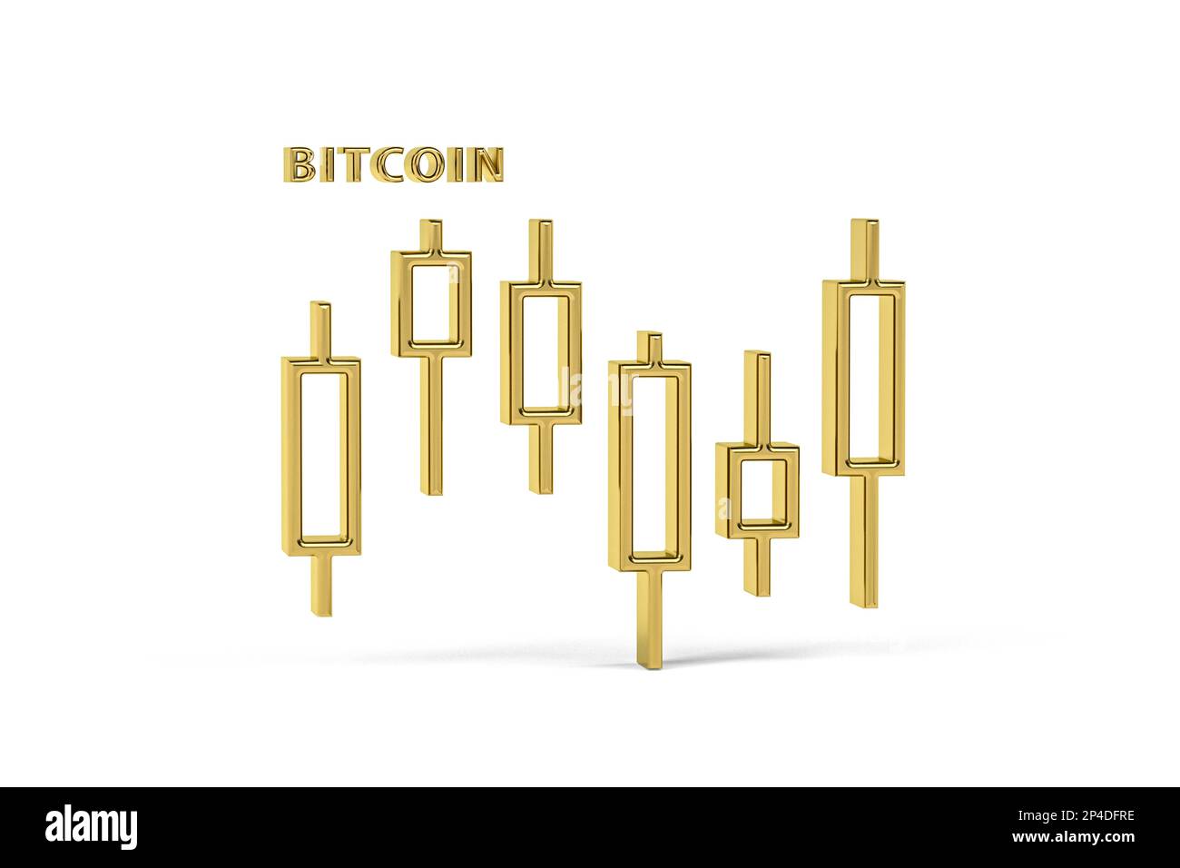 Golden 3d candlestick chart icon isolated on white background - 3d ...