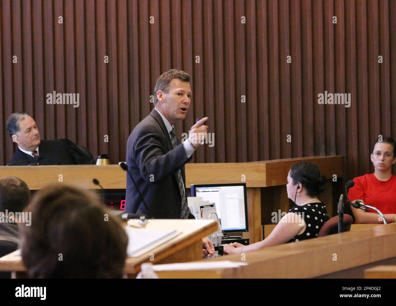 Defense attorney Joachim Barth questions Kathryn McDonough, 20, the ...