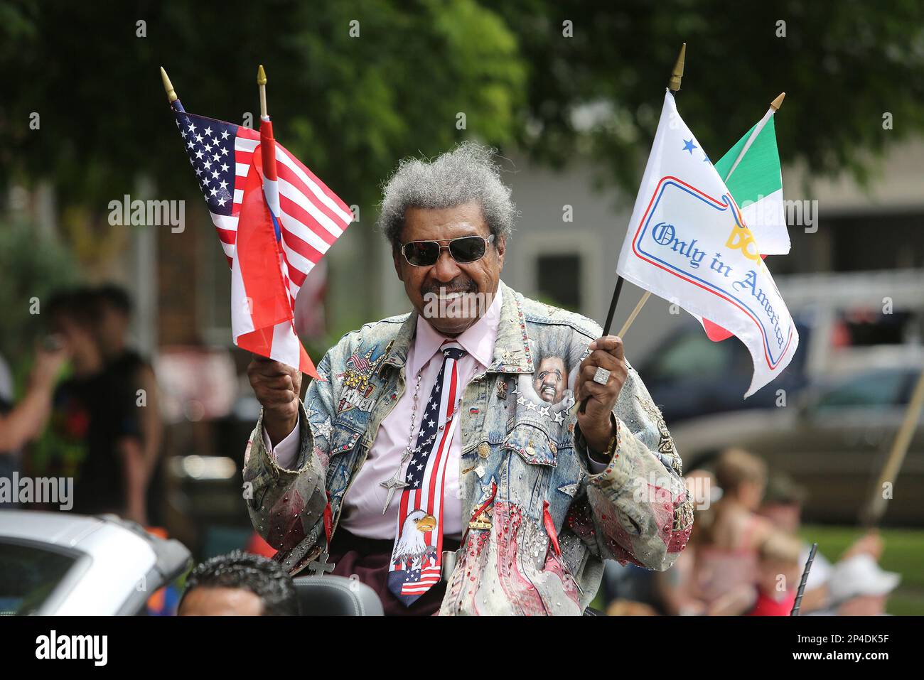 Promoter Don King poses in a car during the 2014 International Boxing ...