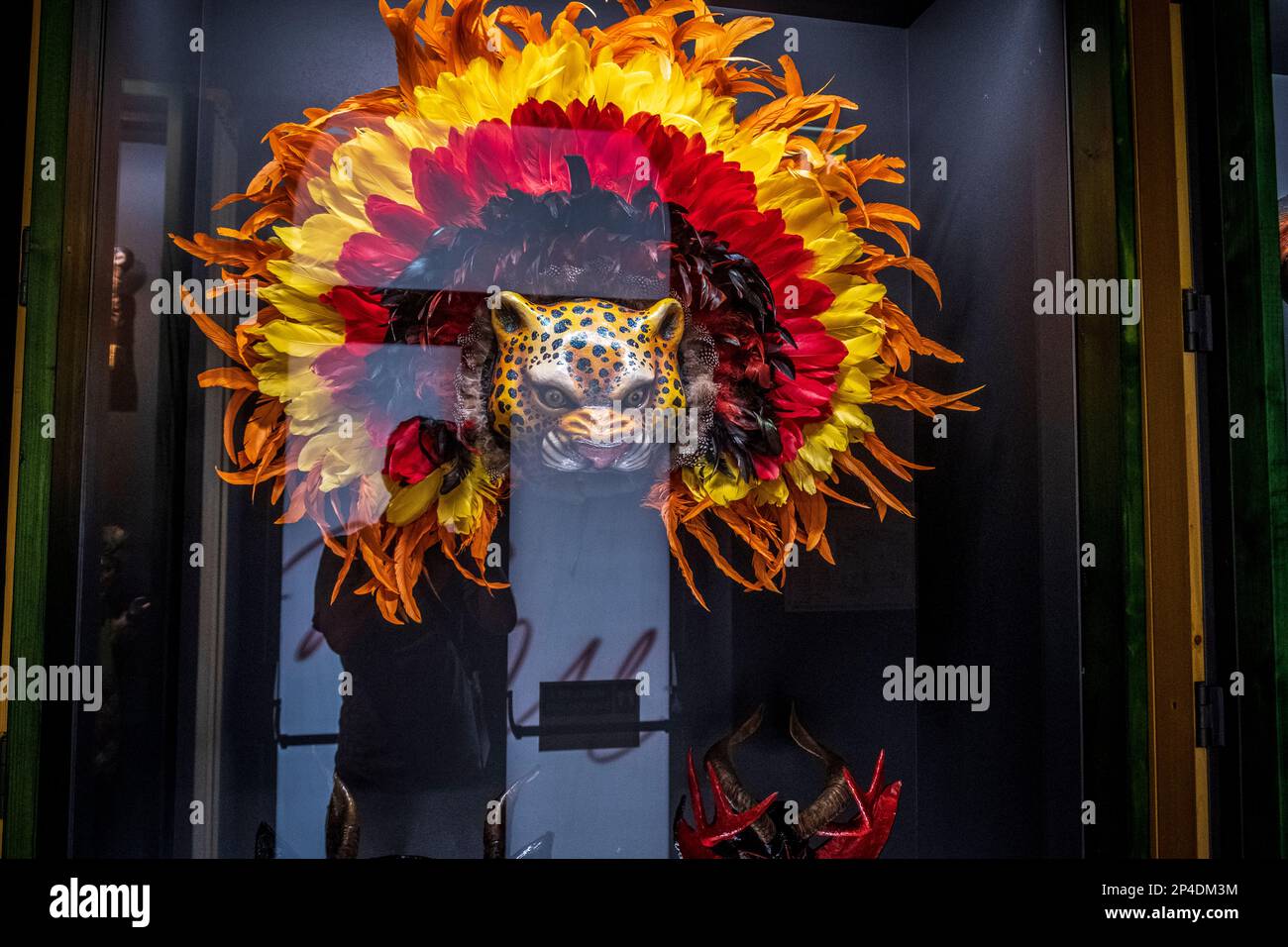 Traditional tiger mask at the Museu da Marioneta (Lisbon Puppet Museum ...