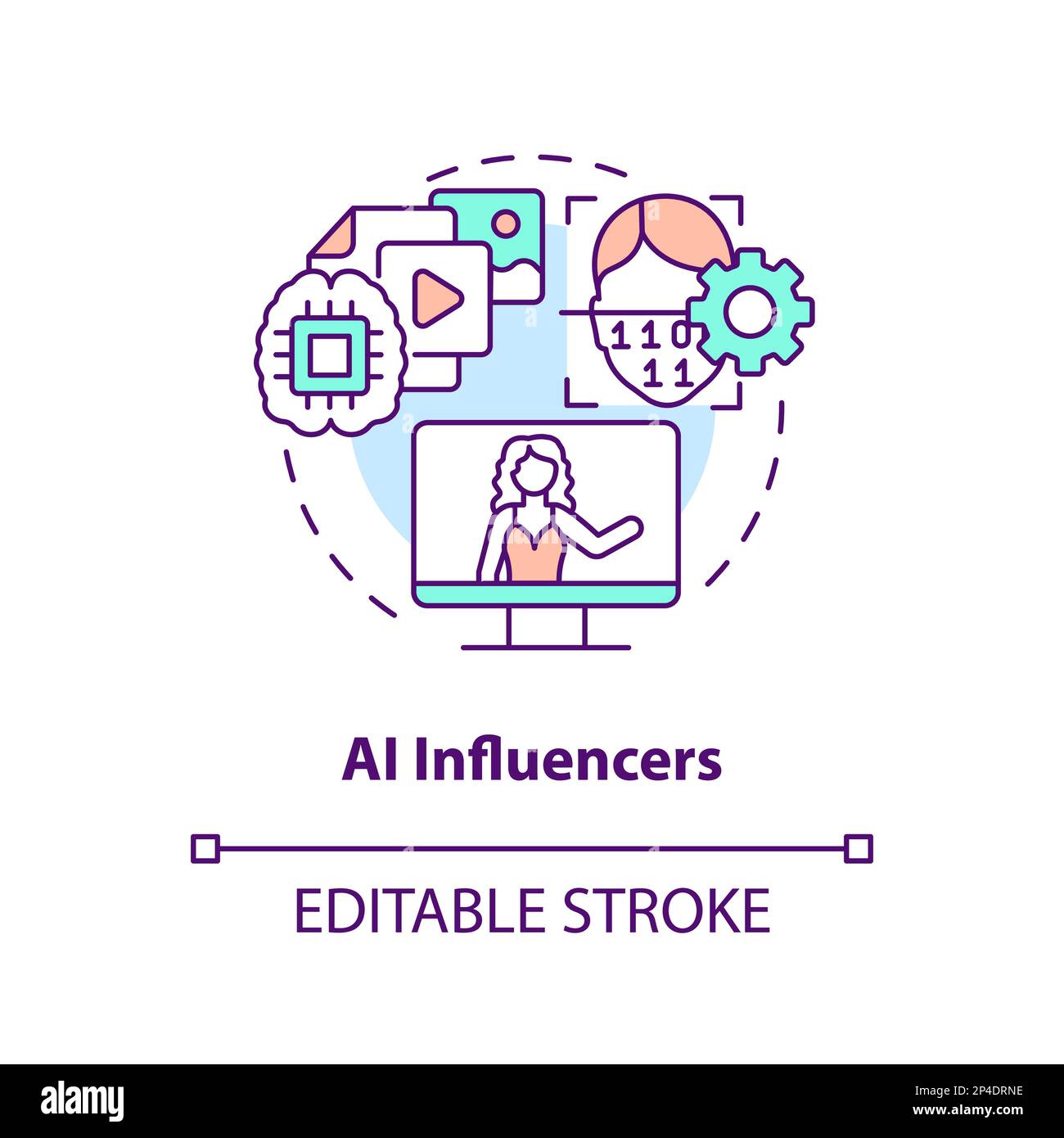 AI influencers concept icon Stock Vector Image & Art - Alamy