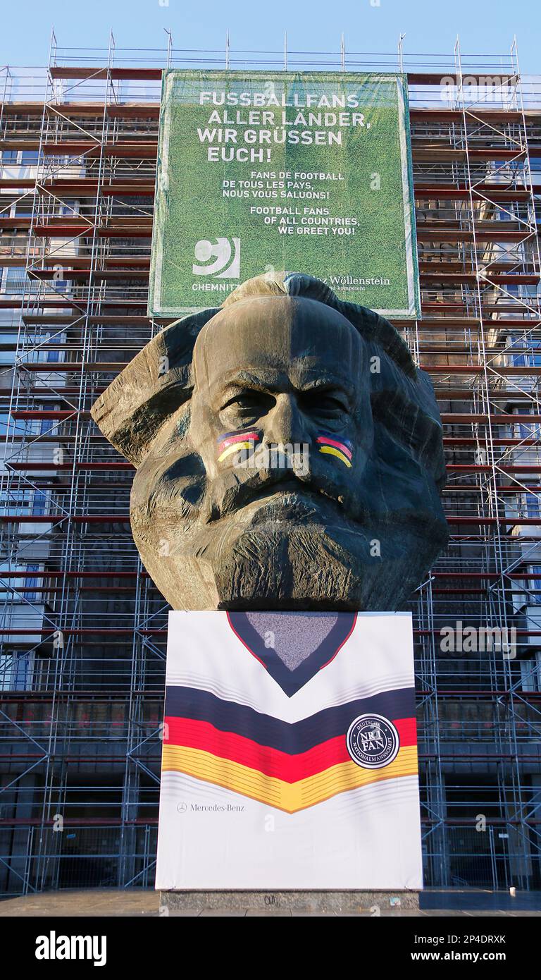 In this picture taken Thursday June 5, 2014, the statue of German ...