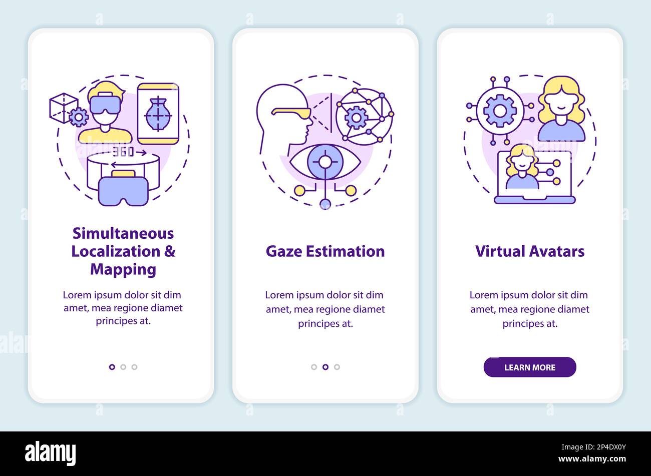 Synthetic data solutions for metaverse onboarding mobile app screen Stock Vector Image & Art - Alamy