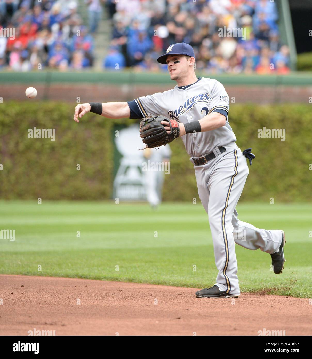 Milwaukee Brewers Scooter Gennett (2) during a game against the Chicago ...