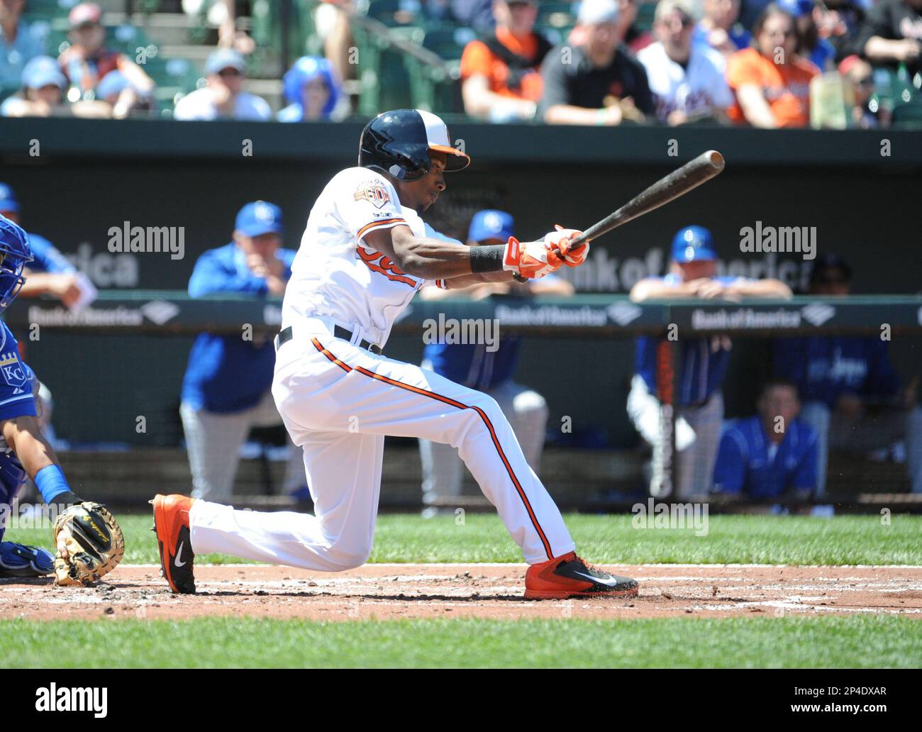Baltimore Orioles Jemile Weeks (1) during a game against the Kansas ...