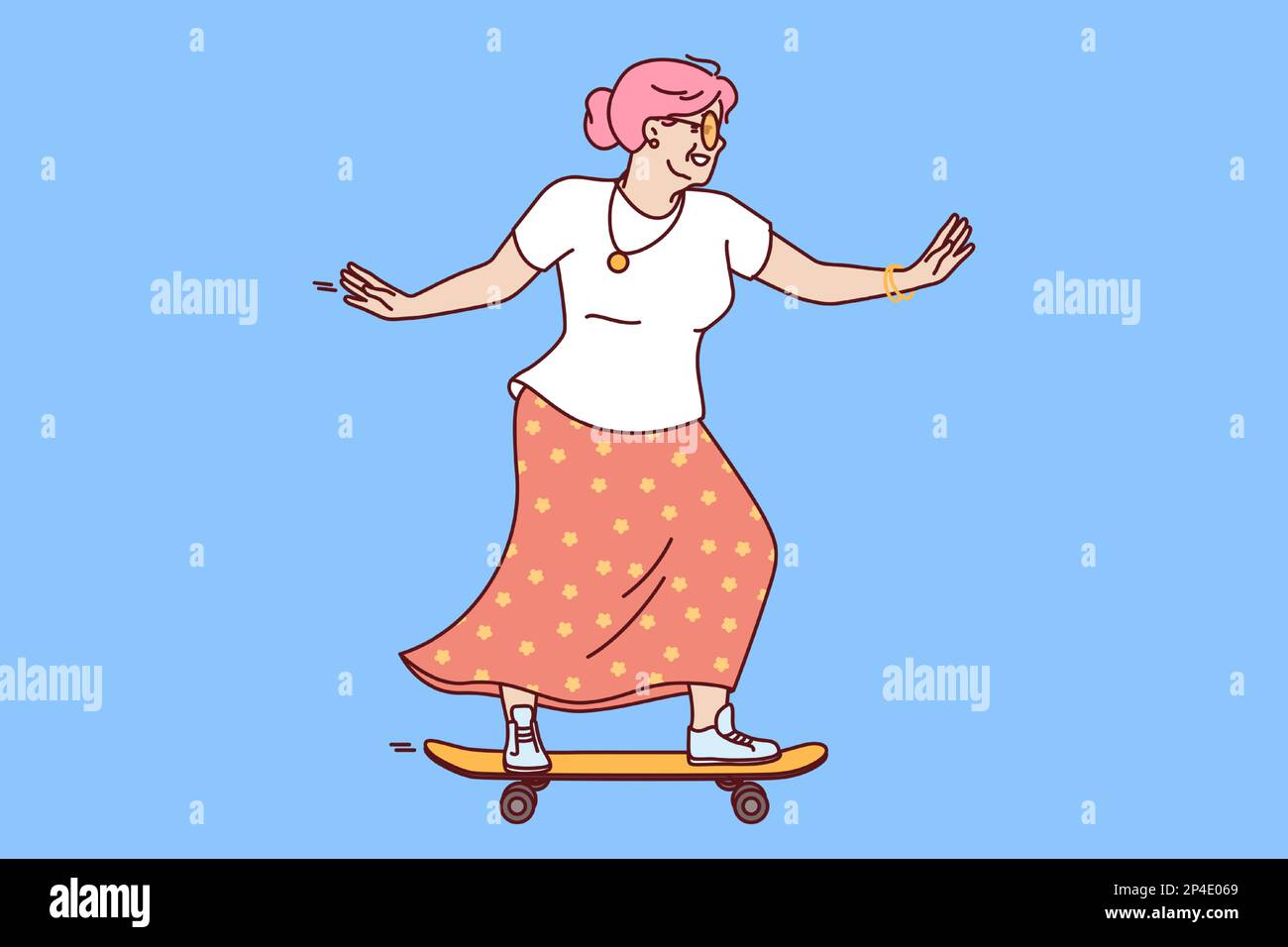 Older woman rides skateboard wanting to stay young and act like ...
