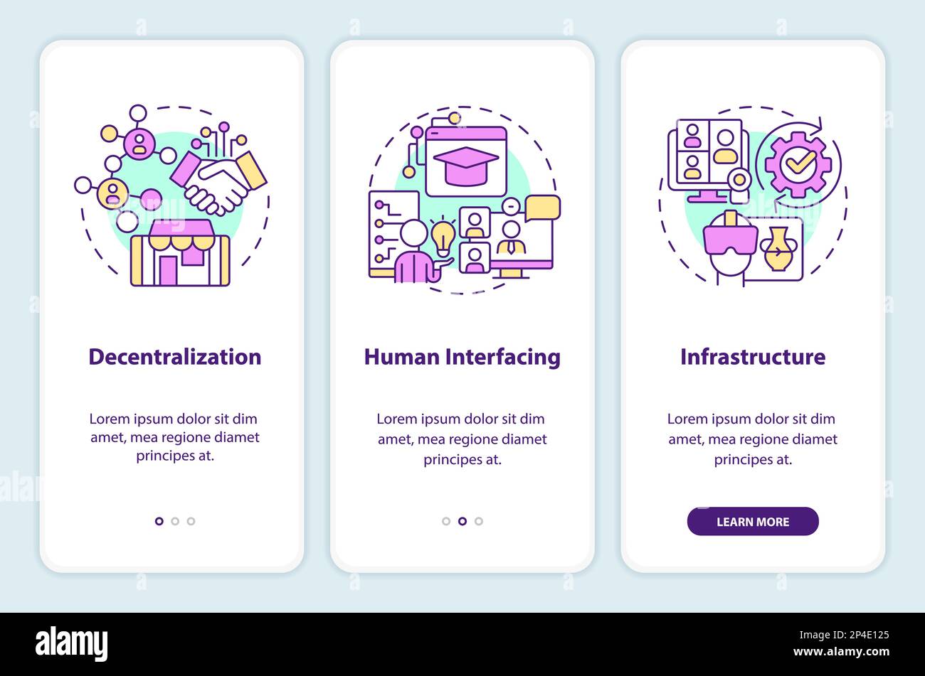 Layers Of Metaverse Onboarding Mobile App Screen Stock Vector Image And Art Alamy