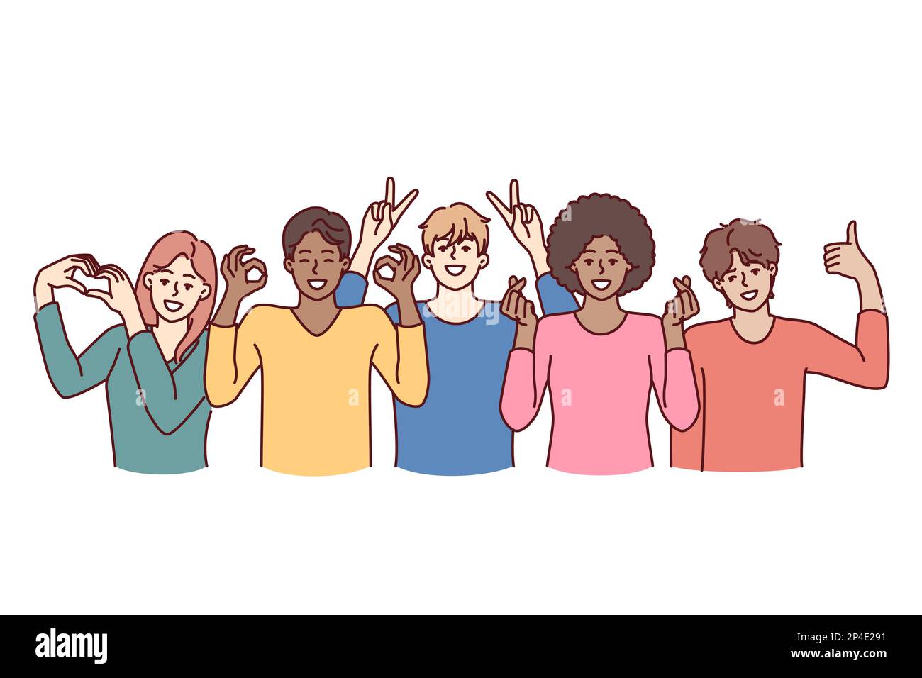 Team of diverse people of different genders and ages or nationalities ...