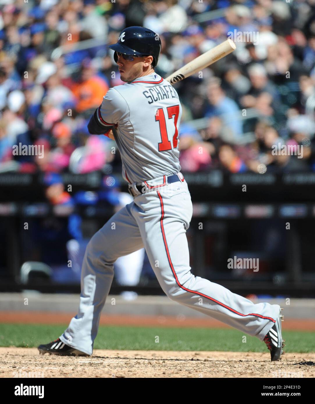Atlanta Braves outfielder Jordan Schafer (17) during game against the ...