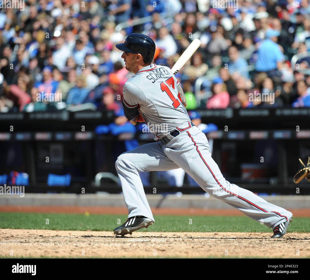 Atlanta Braves outfielder Jordan Schafer (17) during game against the ...