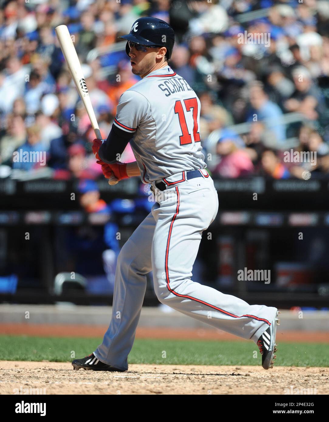 Atlanta Braves outfielder Jordan Schafer (17) during game against the ...