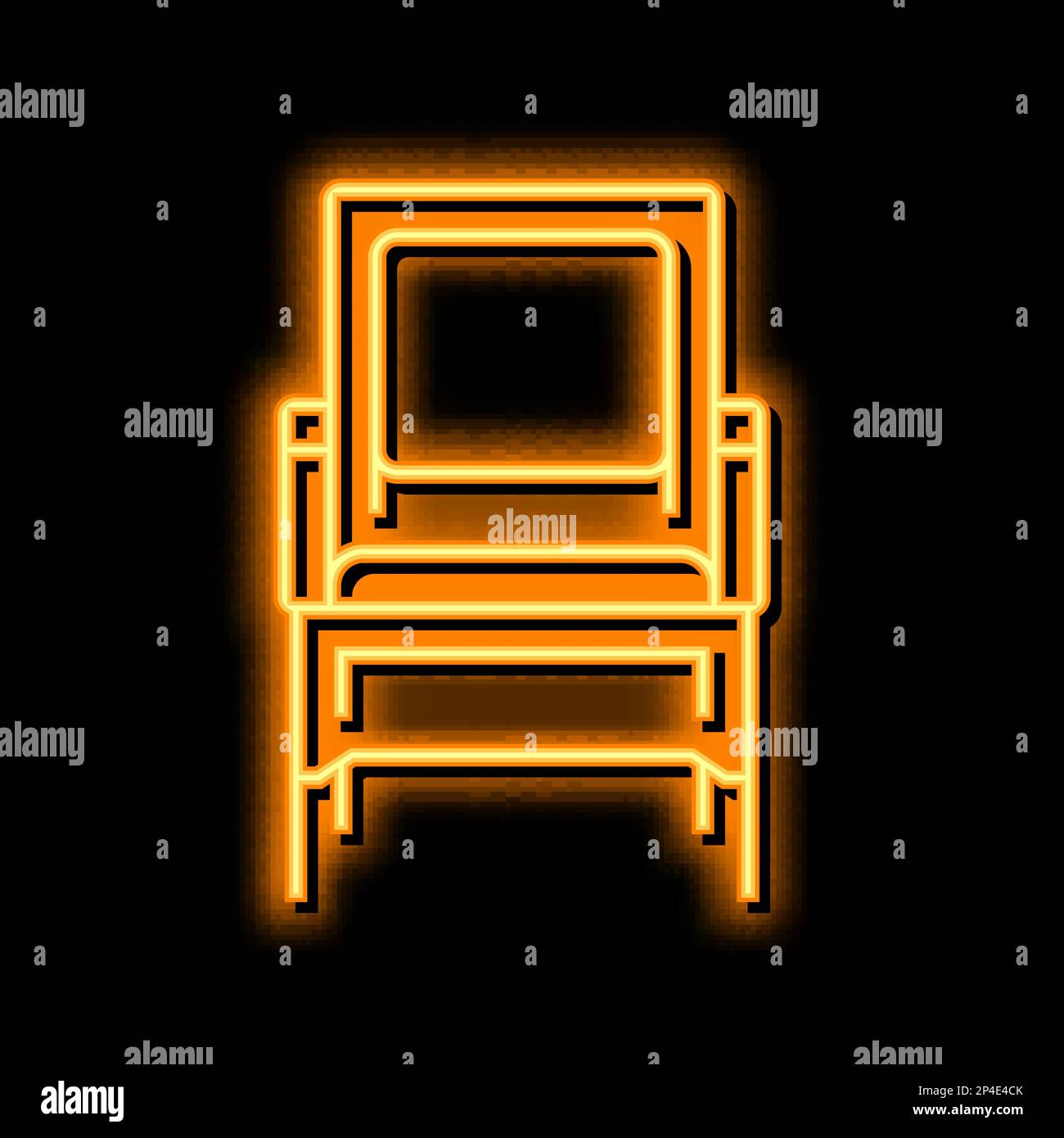 rattan patio chair neon glow icon illustration Stock Vector Image & Art ...