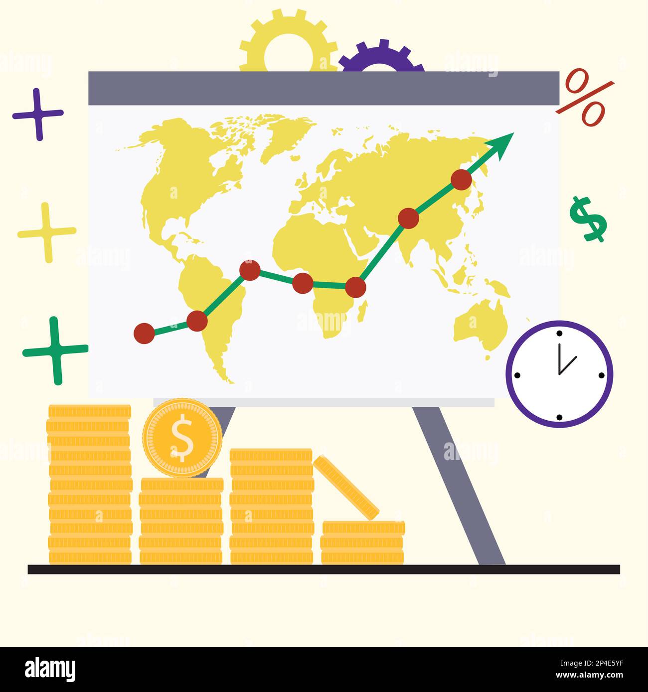 Global growth strategy for business, planning of profit for company ...
