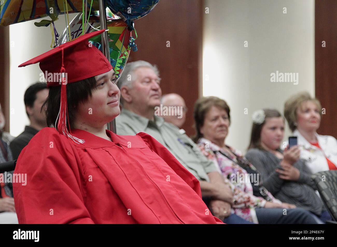 Bellaire High School senior Harrison Bowe looks on during his high ...