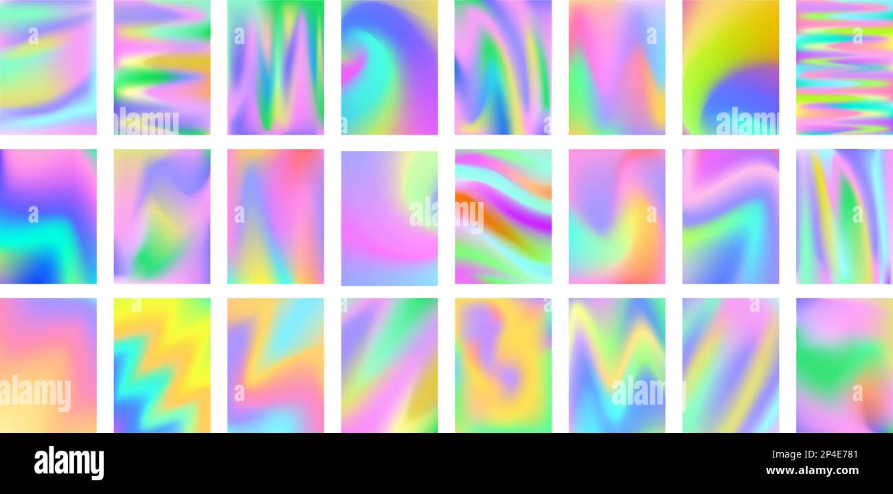 Holographic backgrounds. Holo gradient mesh, iridescent pearl colors and smooth surreal ...