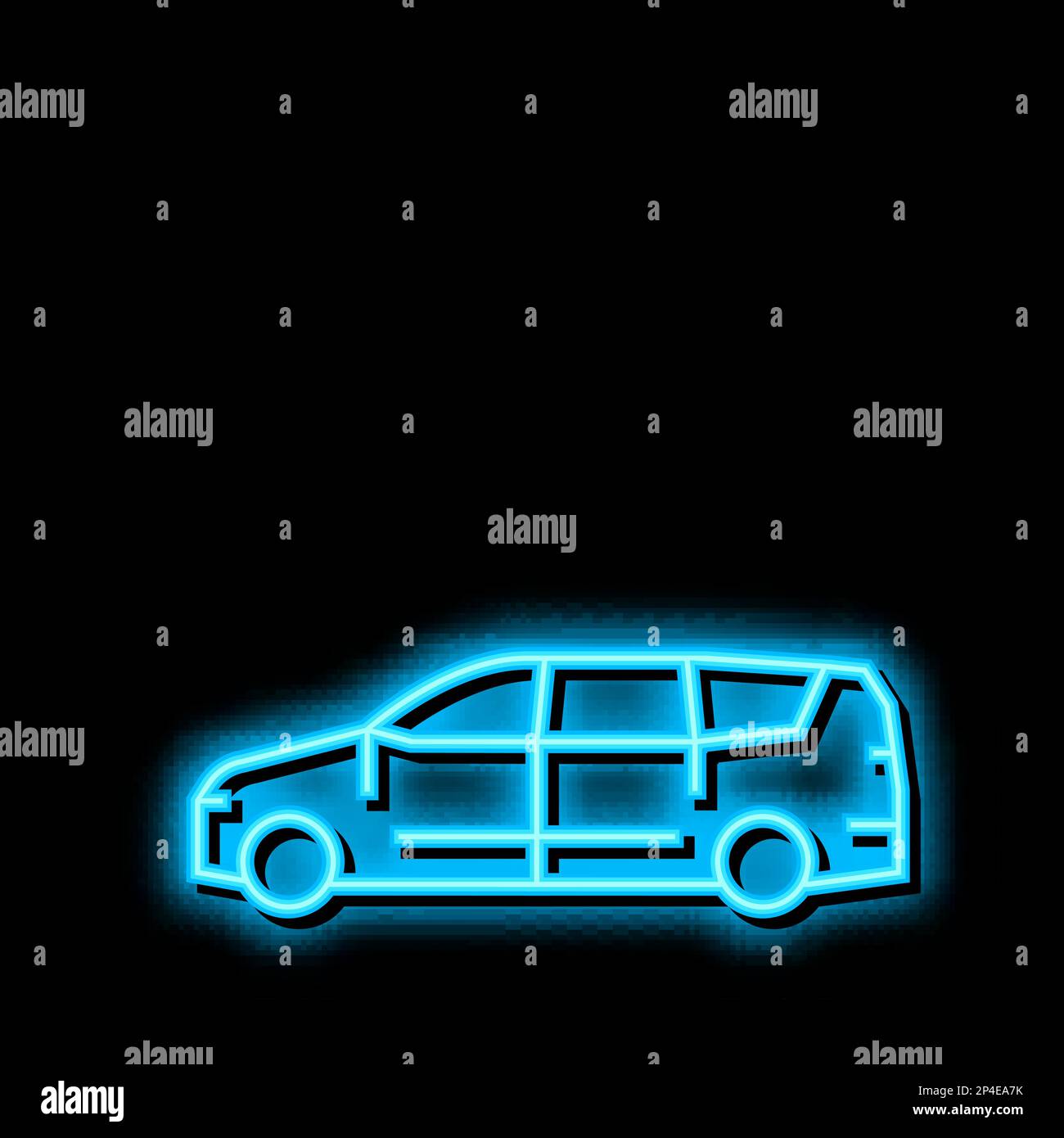 van minivan car neon glow icon illustration Stock Vector Image & Art ...