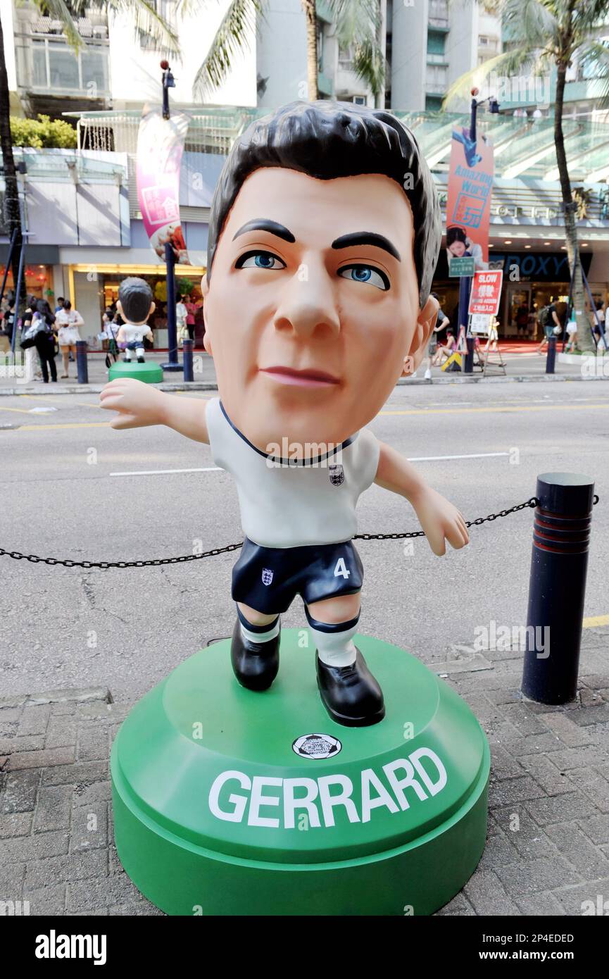 A cartoon figure of English football star Luis Steven Gerrard is seen ...