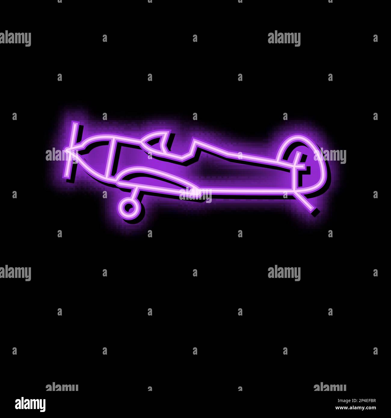 monoplane airplane aircraft neon glow icon illustration Stock Vector ...