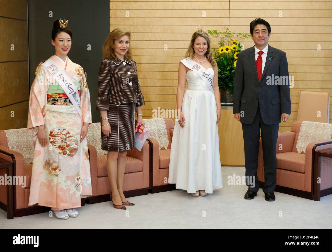 U.S. Cherry Blossom Queen Rainey Sewell, third left, from Norman ...