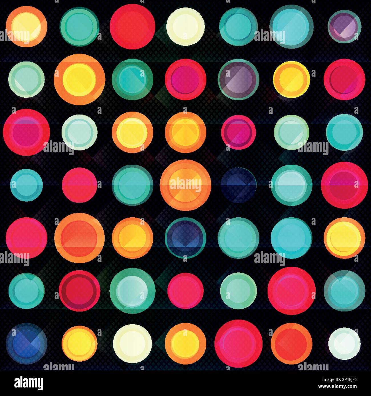Rainbow circles seamless pattern with grunge effect Stock Vector Image ...