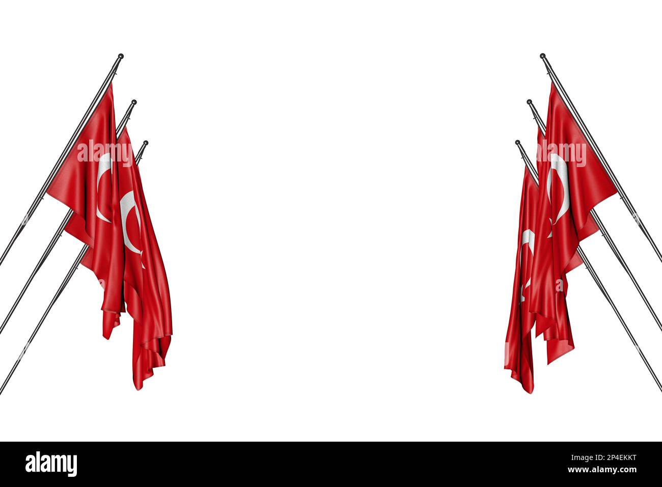 pretty independence day flag 3d illustration - many Turkey flags hangs ...