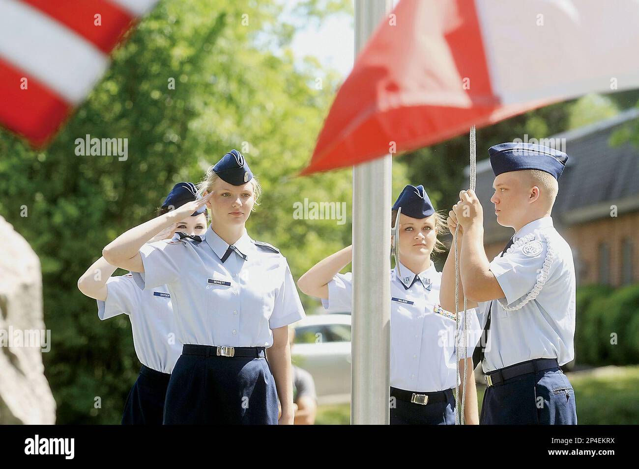 Heritage High School Color Guard from left to right Haley Snyder ...