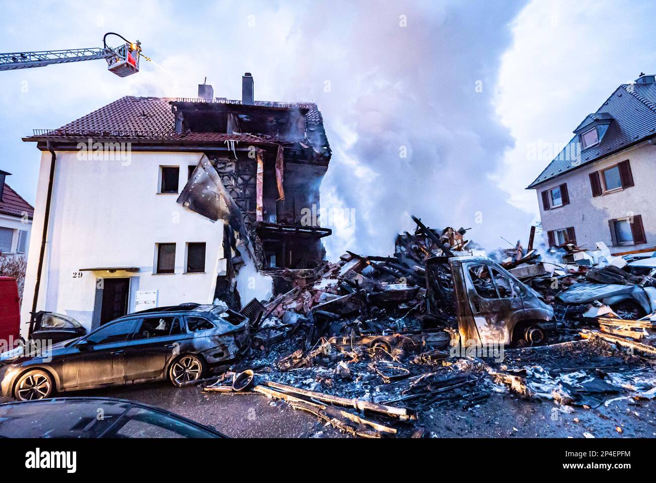 Stuttgart, Germany. 06th Mar, 2023. After an explosion in an apartment ...