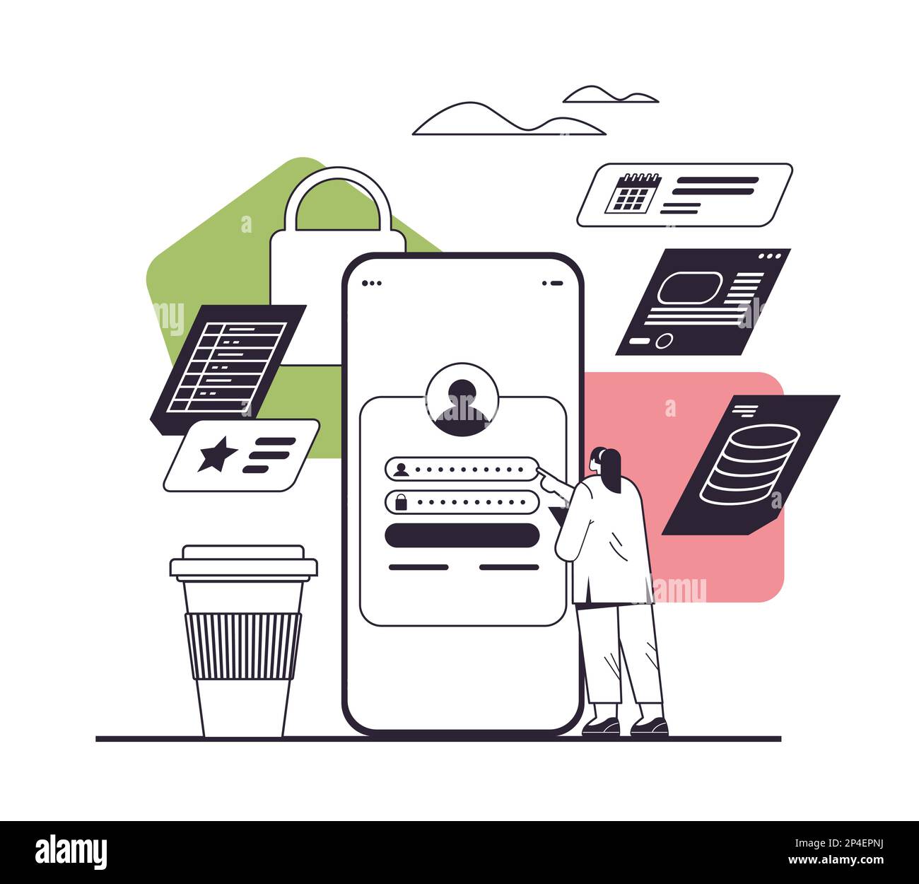 Worker entering data Cut Out Stock Images & Pictures - Alamy