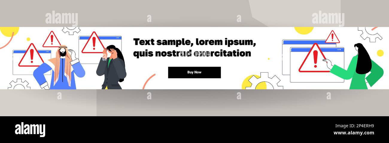 frustrated people reacting to danger exclamation marks problem cyber ...