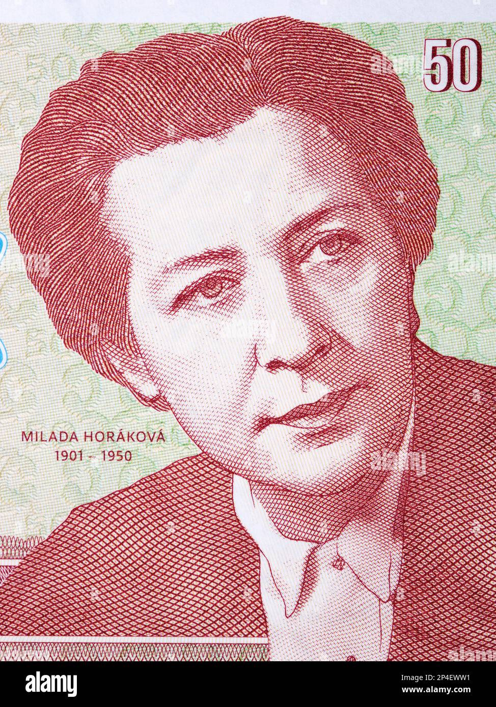 Milada Horakova a portrait from Czech money Stock Photo - Alamy