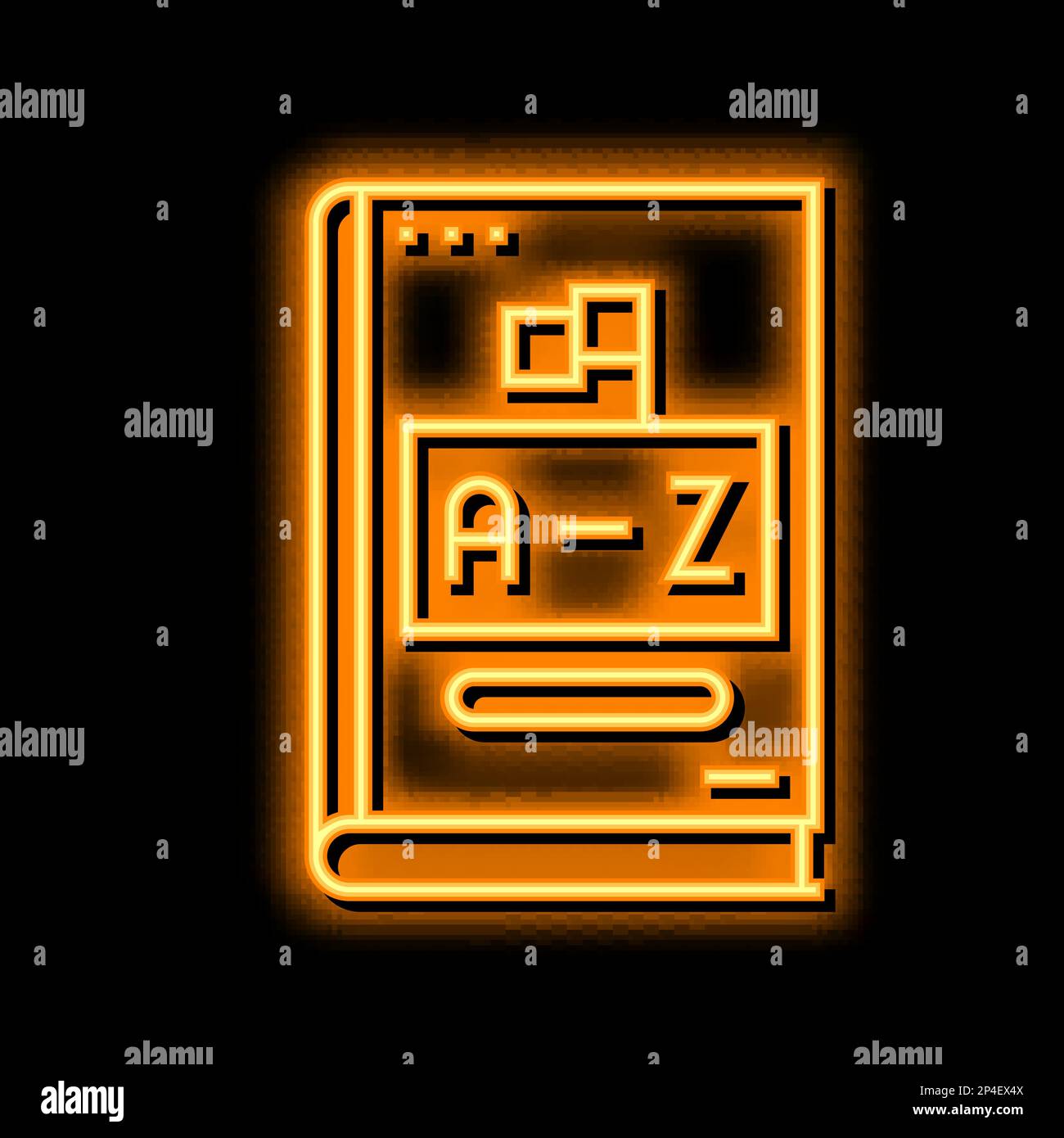 dictionary english neon glow icon illustration Stock Vector Image & Art ...