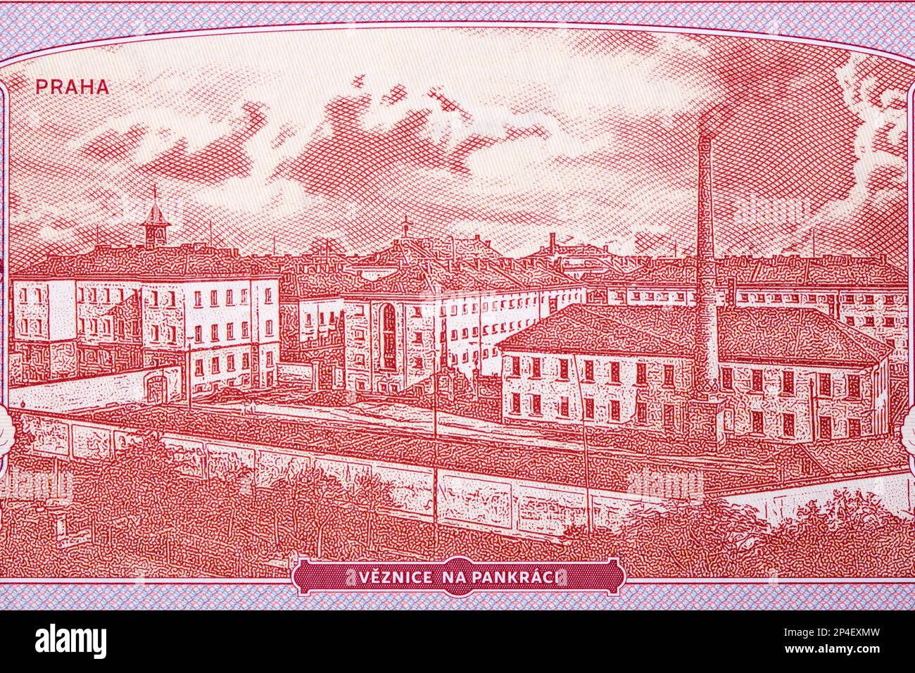 Pankrac Prison in Prague from Czech money Stock Photo - Alamy