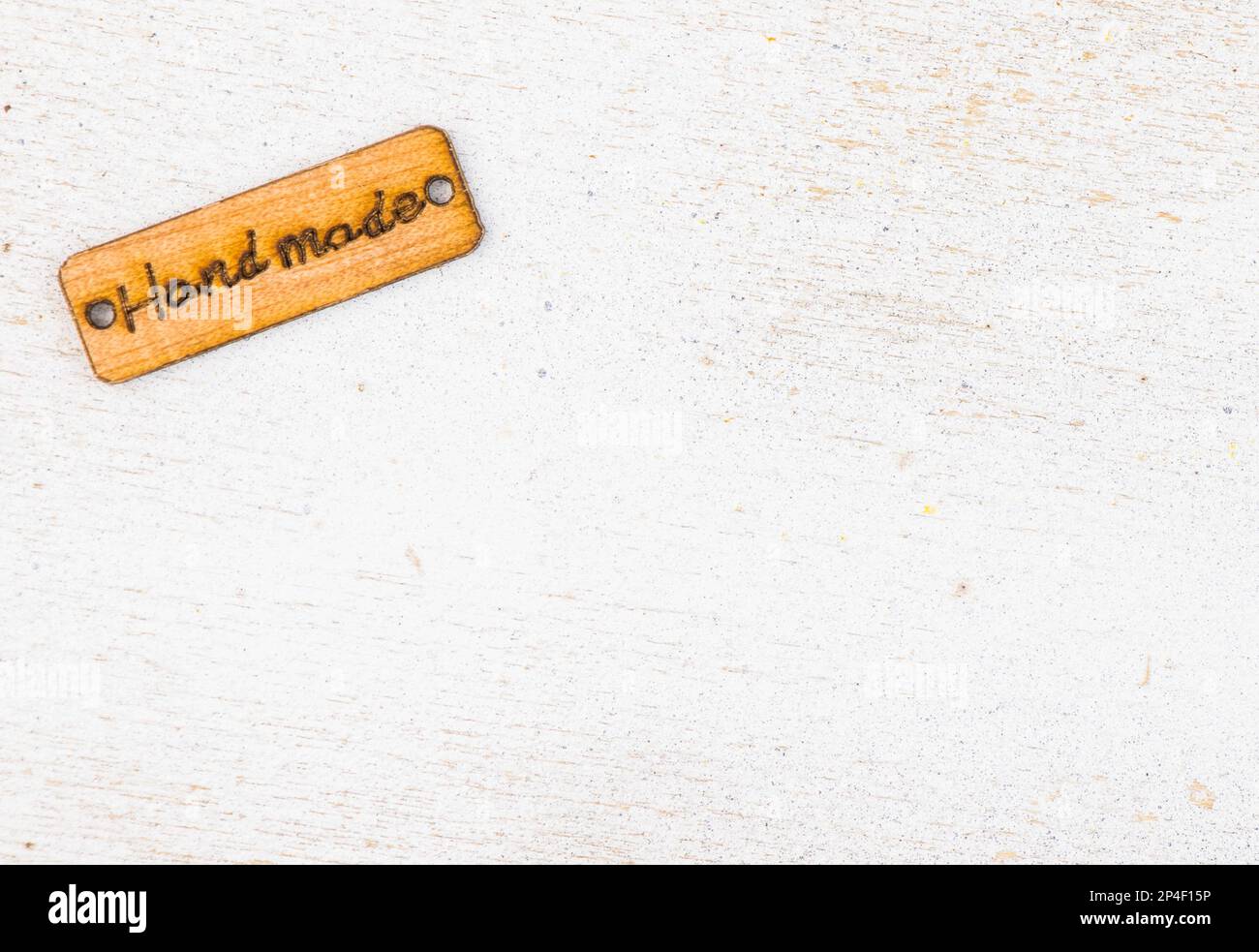 Handmade text on the wood, white background Stock Photo - Alamy