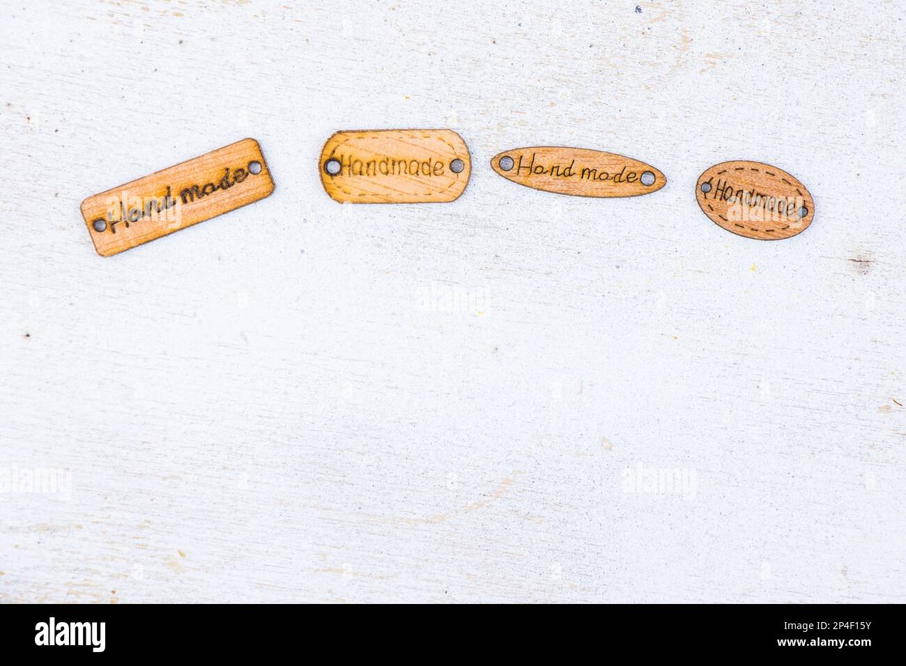 Handmade text on the wood, white background Stock Photo - Alamy