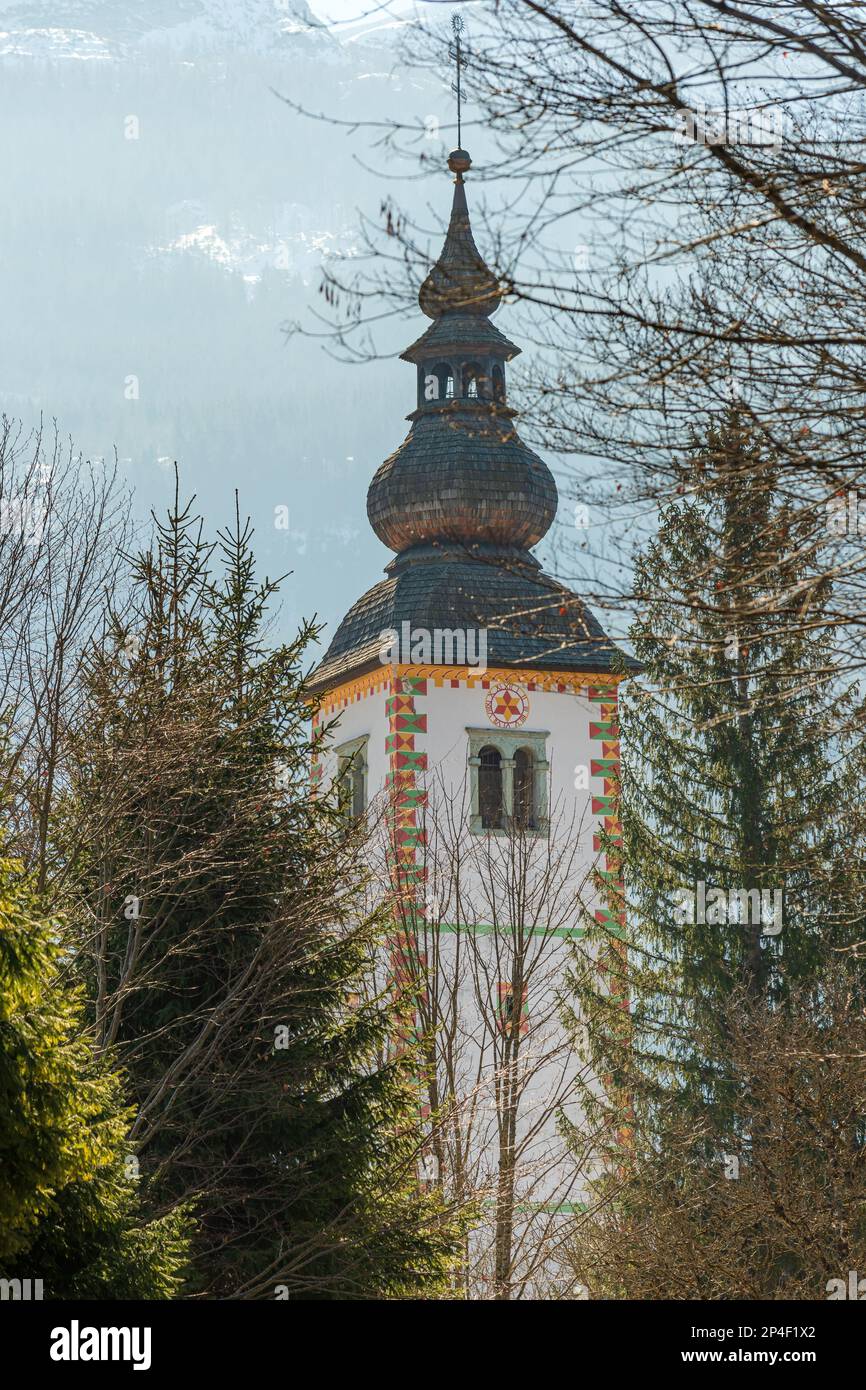 Church of St. John the Baptist by the Bohinj Lake in Ribcev Laz ...