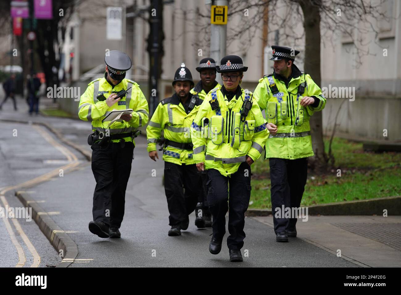 Police Officers Outside Manchester Crown Court For The Trial Of Thomas