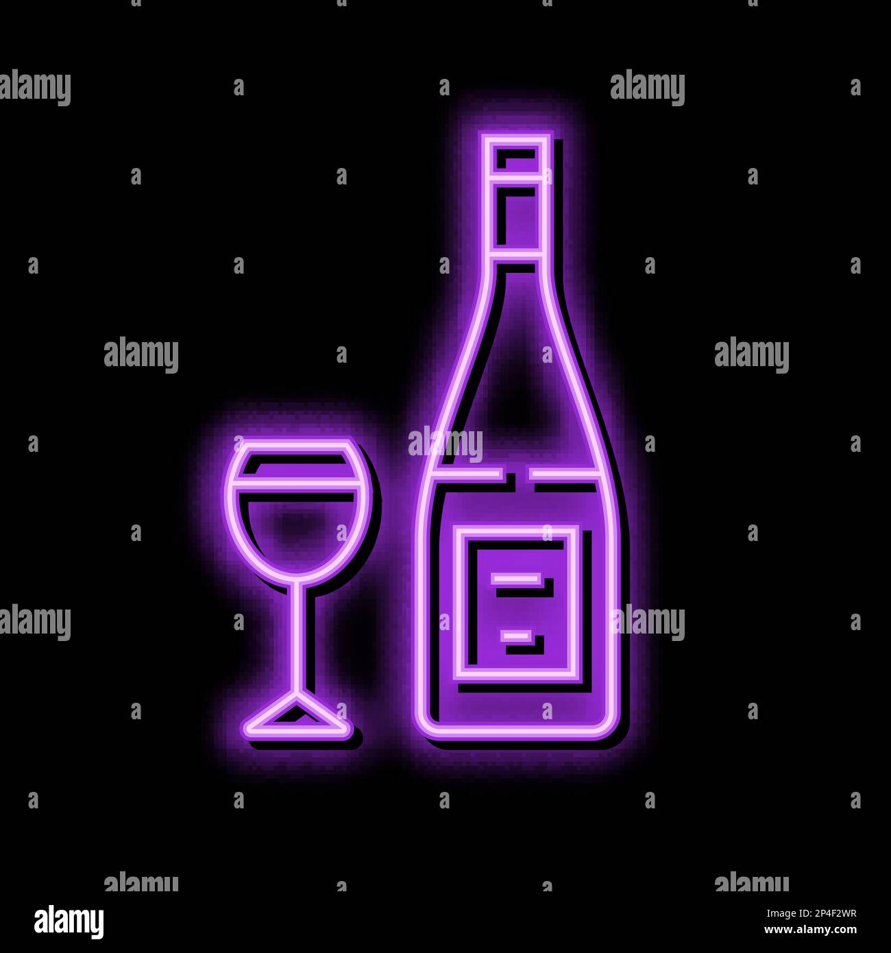 pinot noir red wine neon glow icon illustration Stock Vector Image ...
