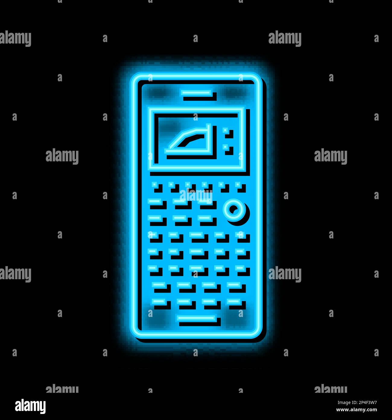 graphing calculator neon glow icon illustration Stock Vector Image ...