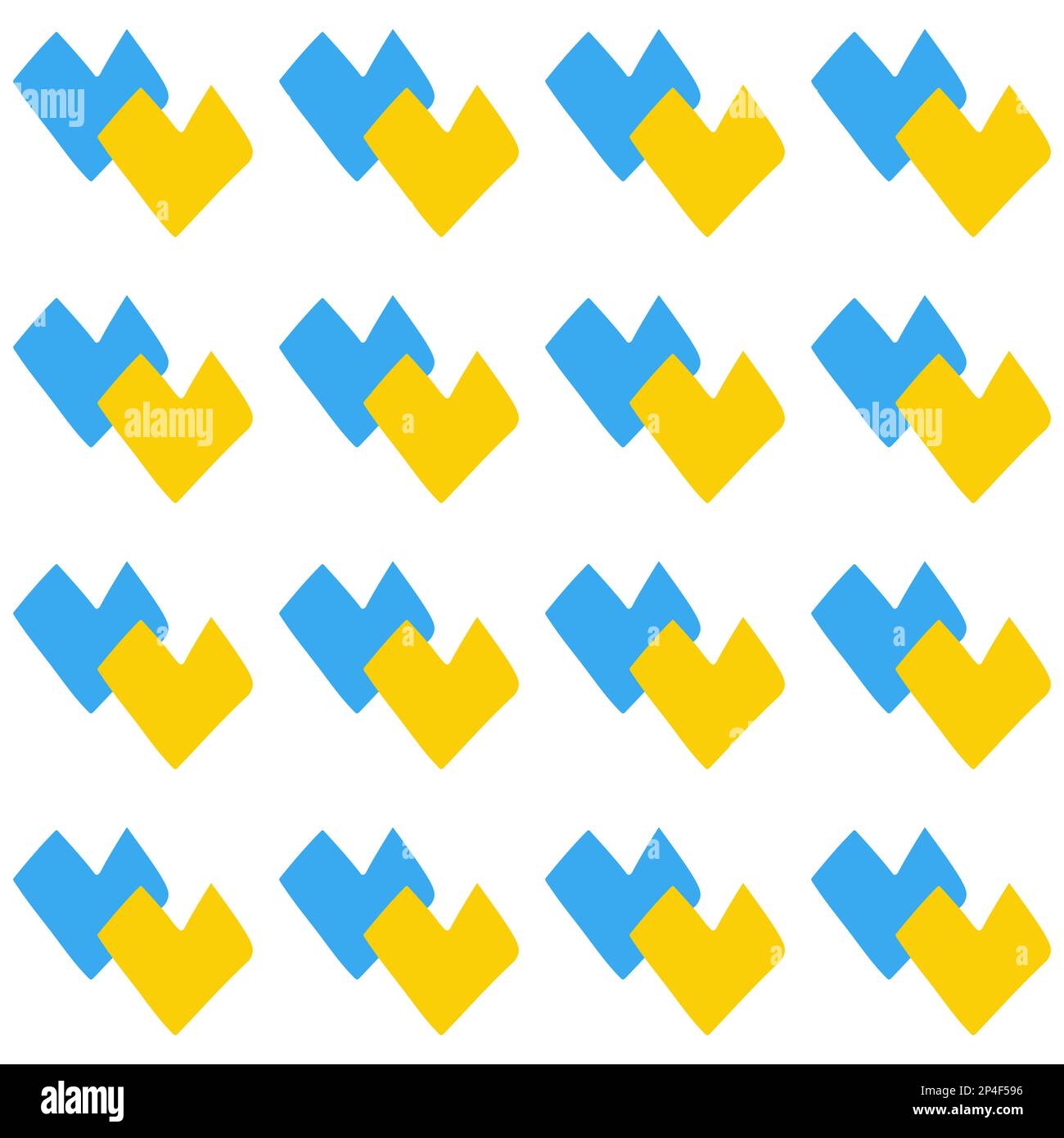 Seamless pattern with shape hearts Ukraine national blue and yellow ...