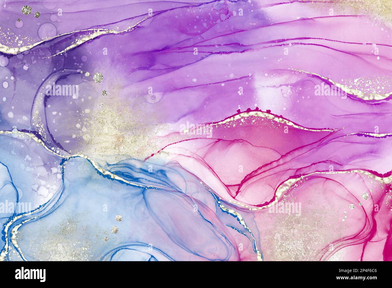 Abstract fluid art with alcohol ink technique painting, and decorated ...