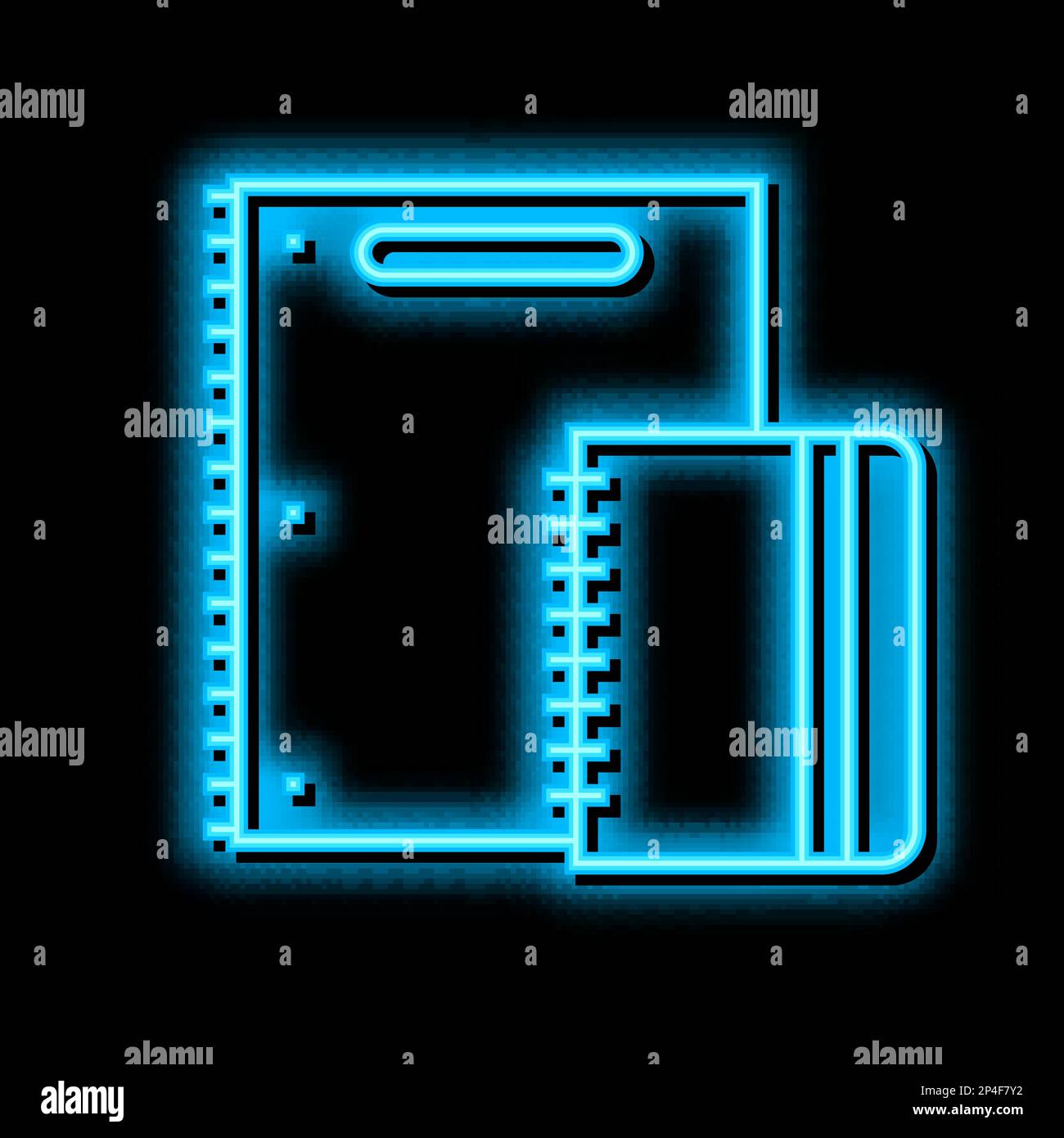 spiral notebook neon glow icon illustration Stock Vector Image & Art ...