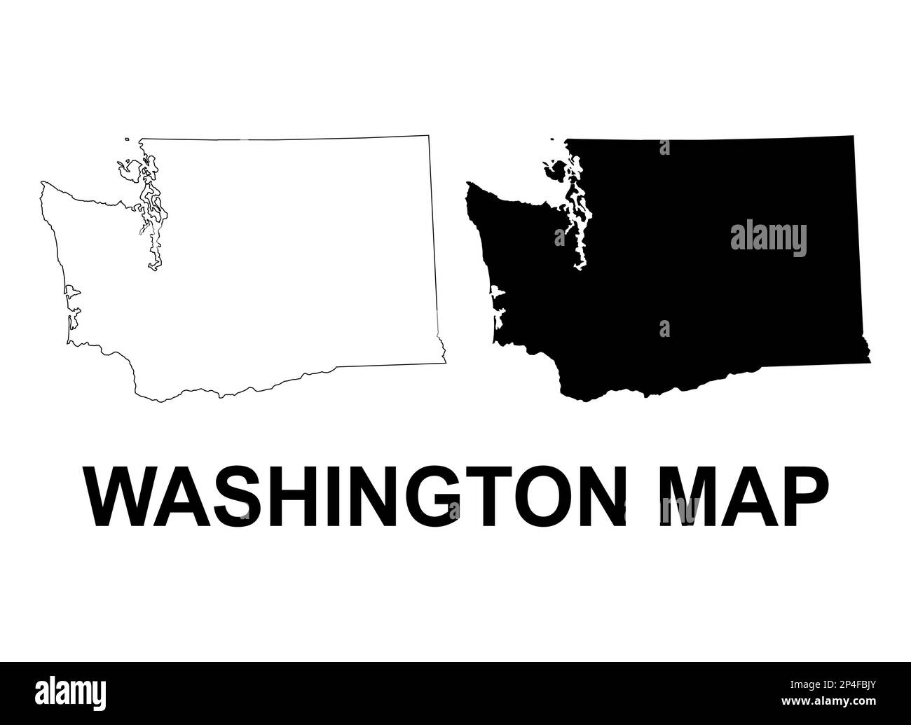 Set of Washington map shape, united states of america. Flat concept ...