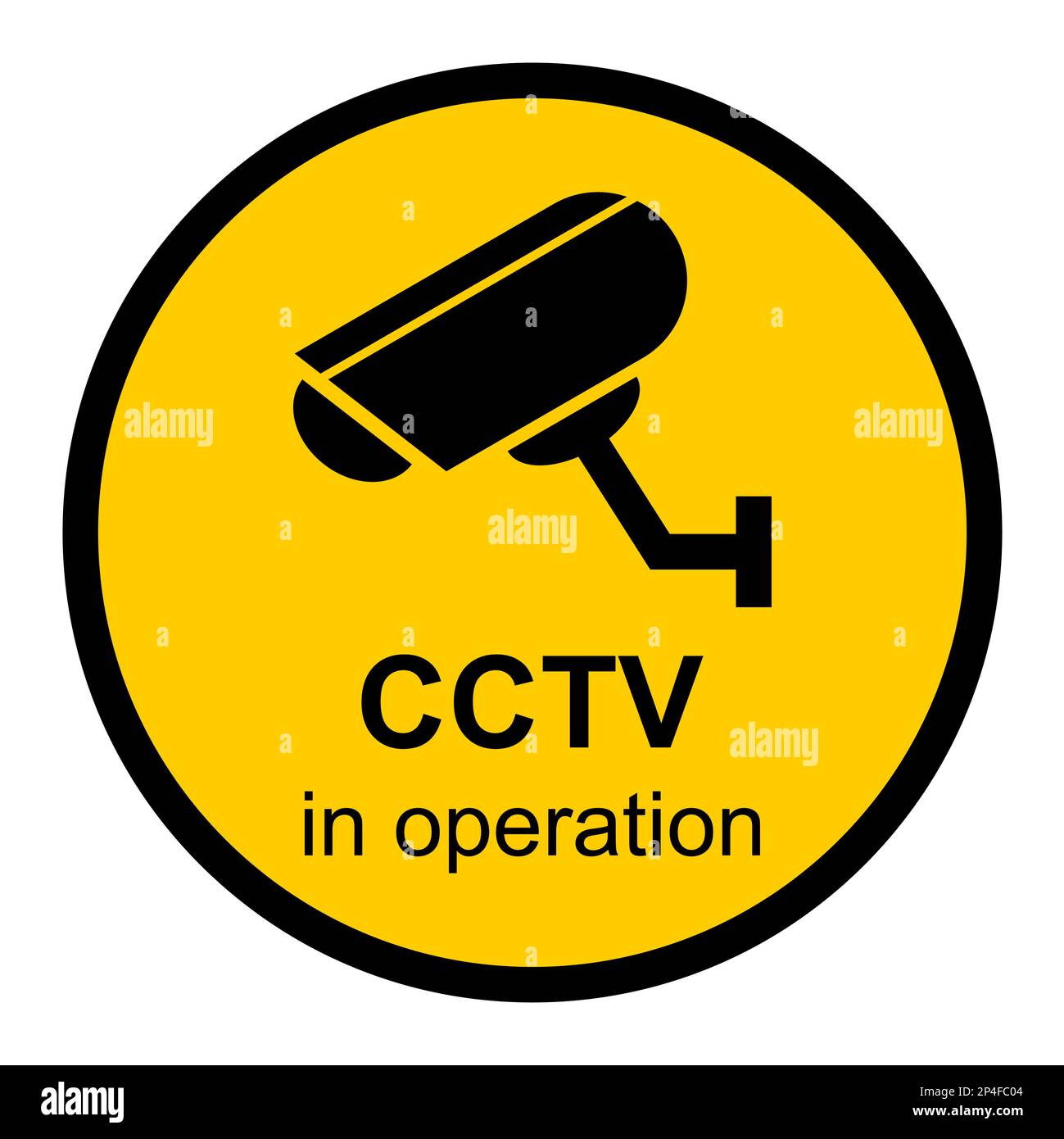 Closed circuit television camera icon, CCTV video protection alert ...