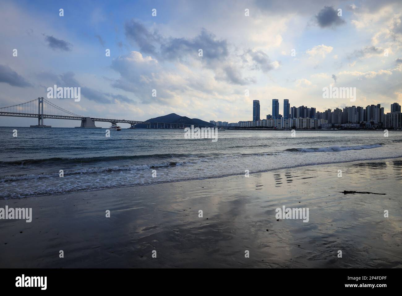 Sunset at Gwangalli Beach in Busan, Korea Stock Photo - Alamy