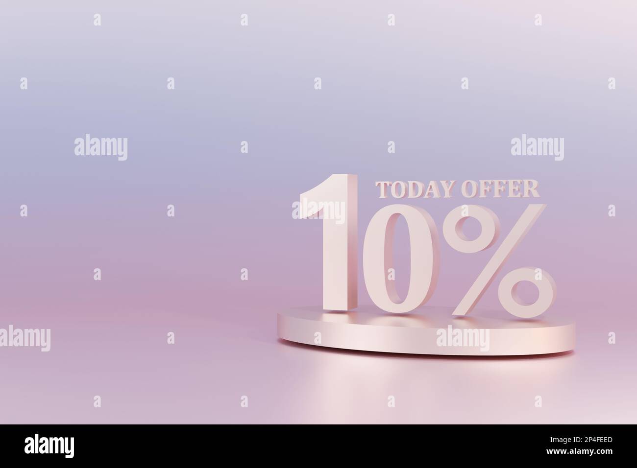 3D Rendering. 10 percent off with freespace for texting on pastel pink ...