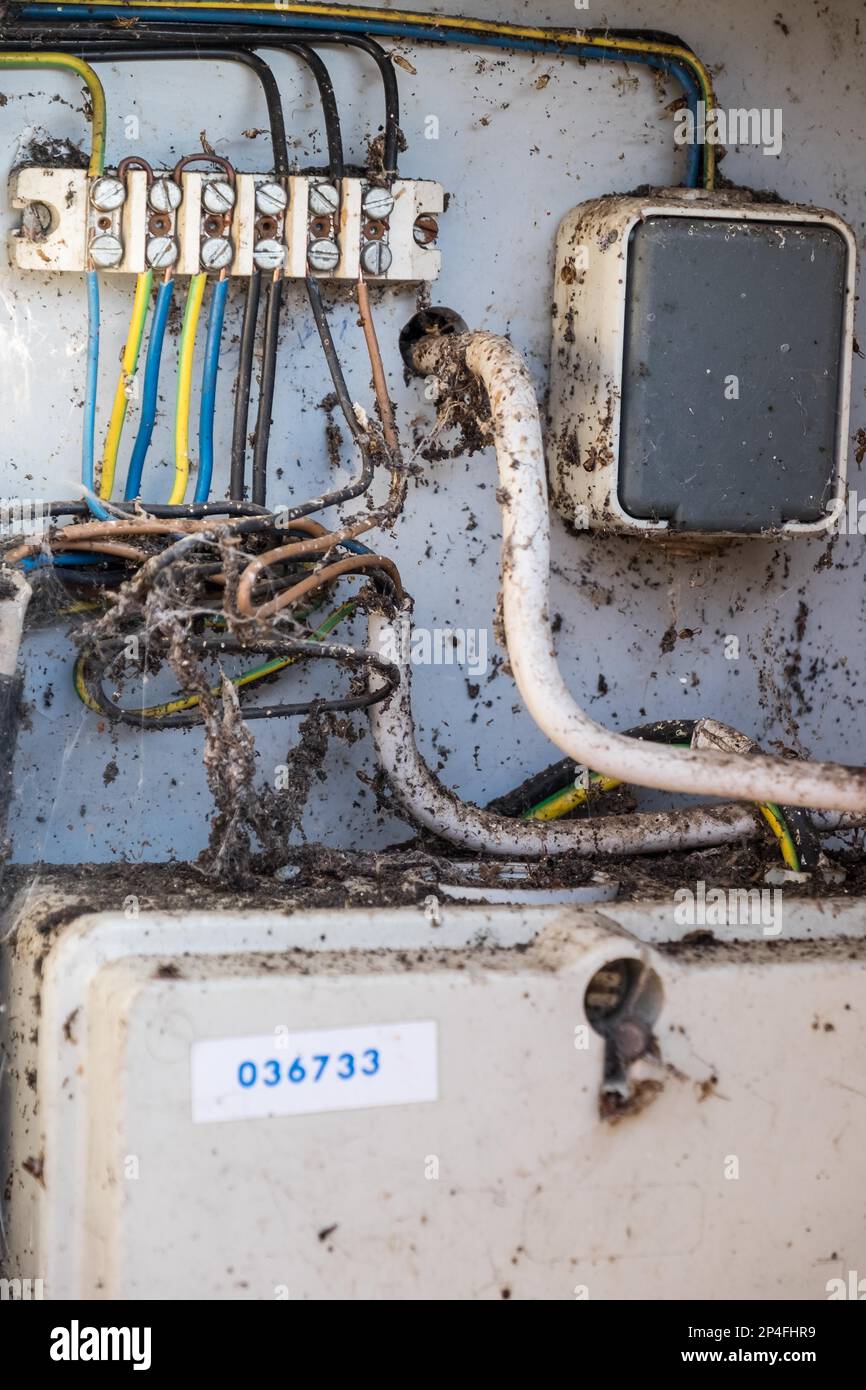 Source of accident electrical system lack of contact protection Stock ...