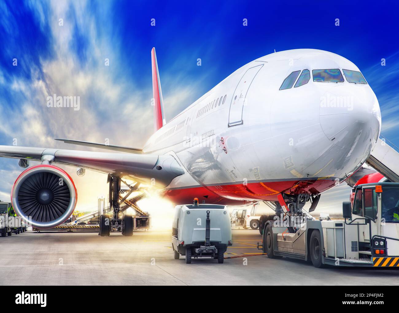 airplane getting prepared for take off Stock Photo - Alamy
