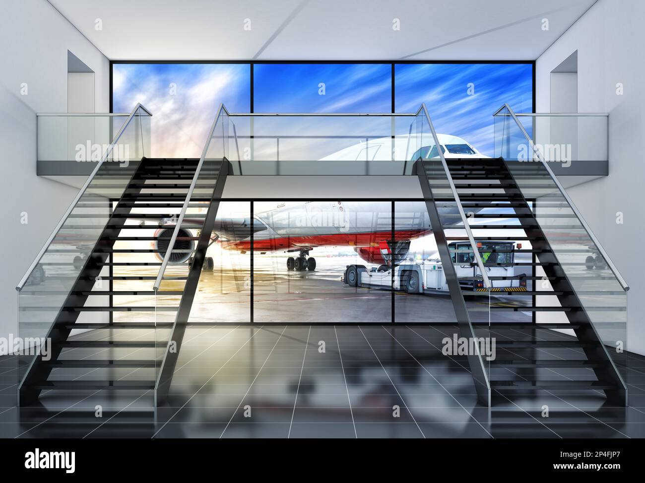 3D rendering of an airport background Stock Photo - Alamy